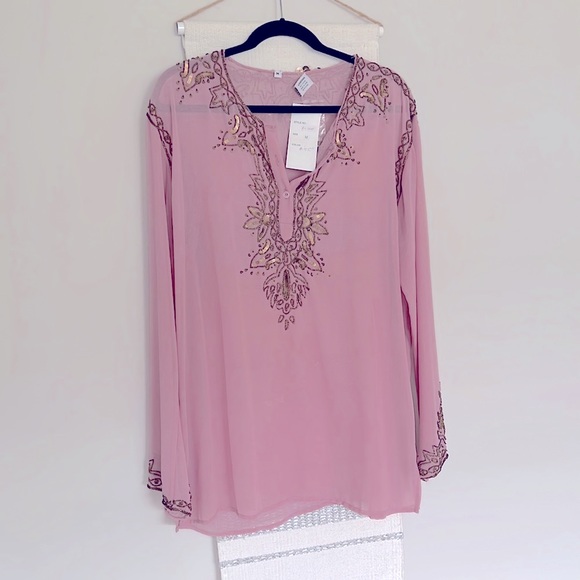 vandana | Tops | Nwt M Vandana Beaded Shear Top | Poshmark